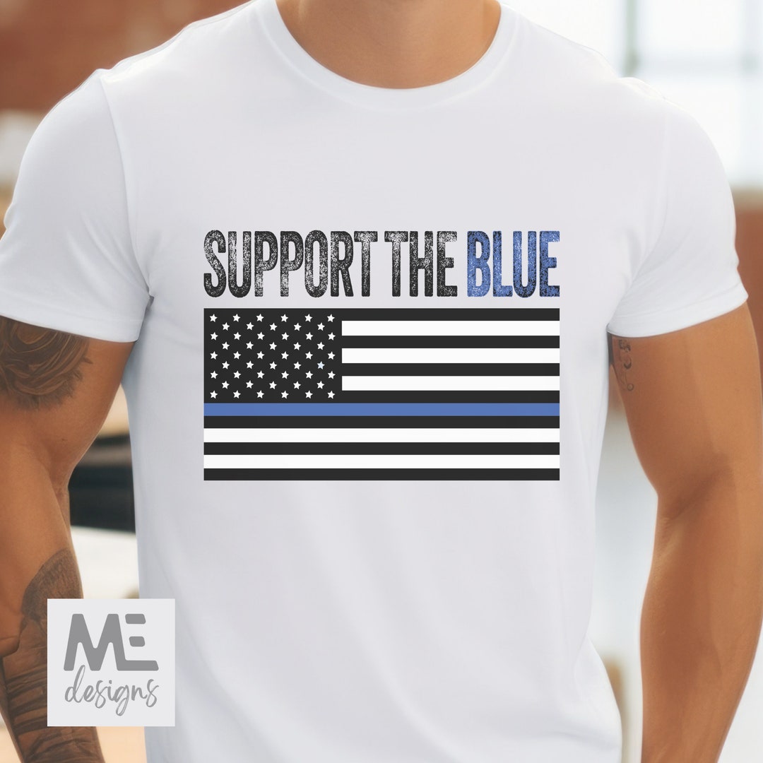 Show Support for Blue, Police Support Tshirt, Short Sleeve Tee, Back ...