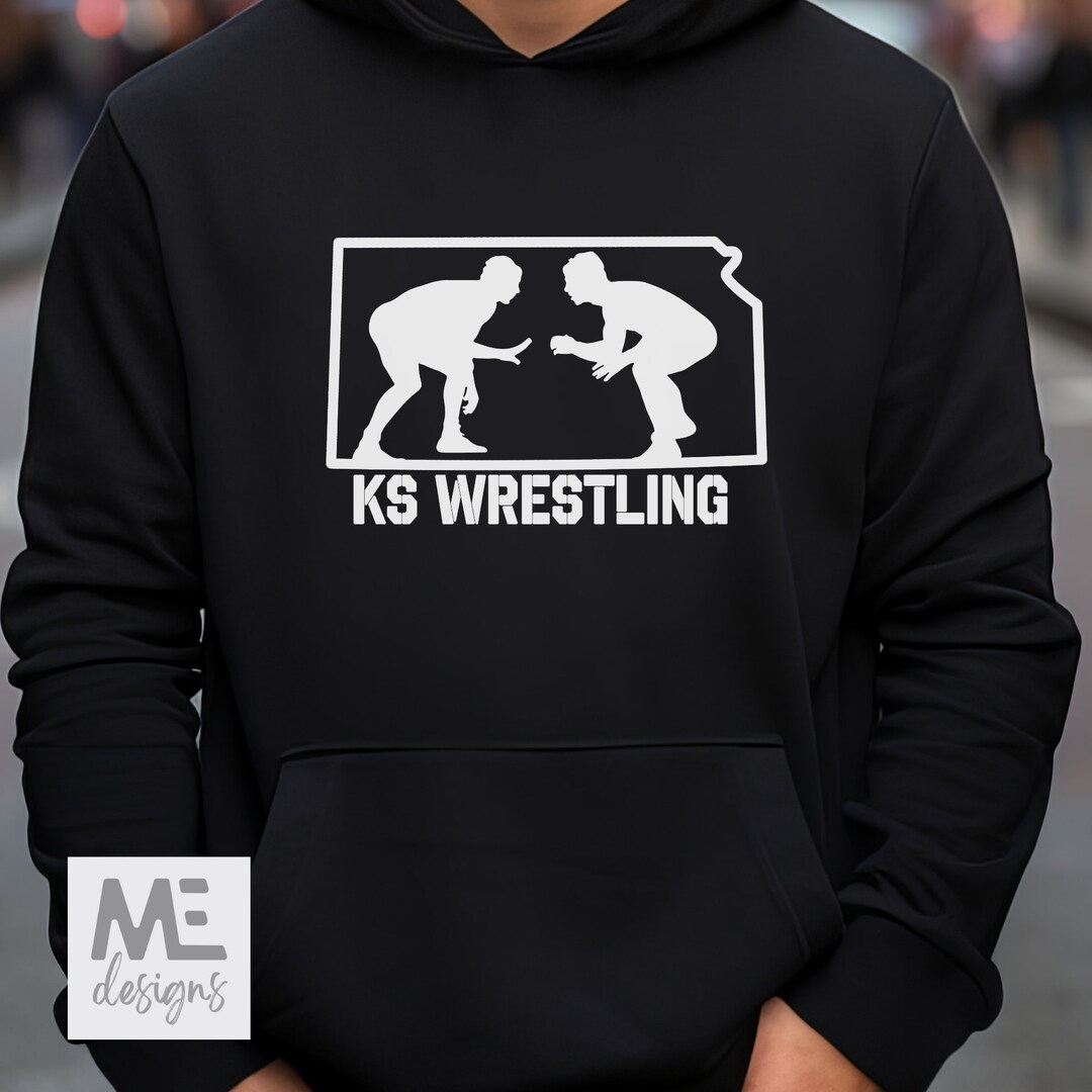Kansas Wrestling Hoodie, KS Wrestling Hooded Sweatshirt, Kansas ...