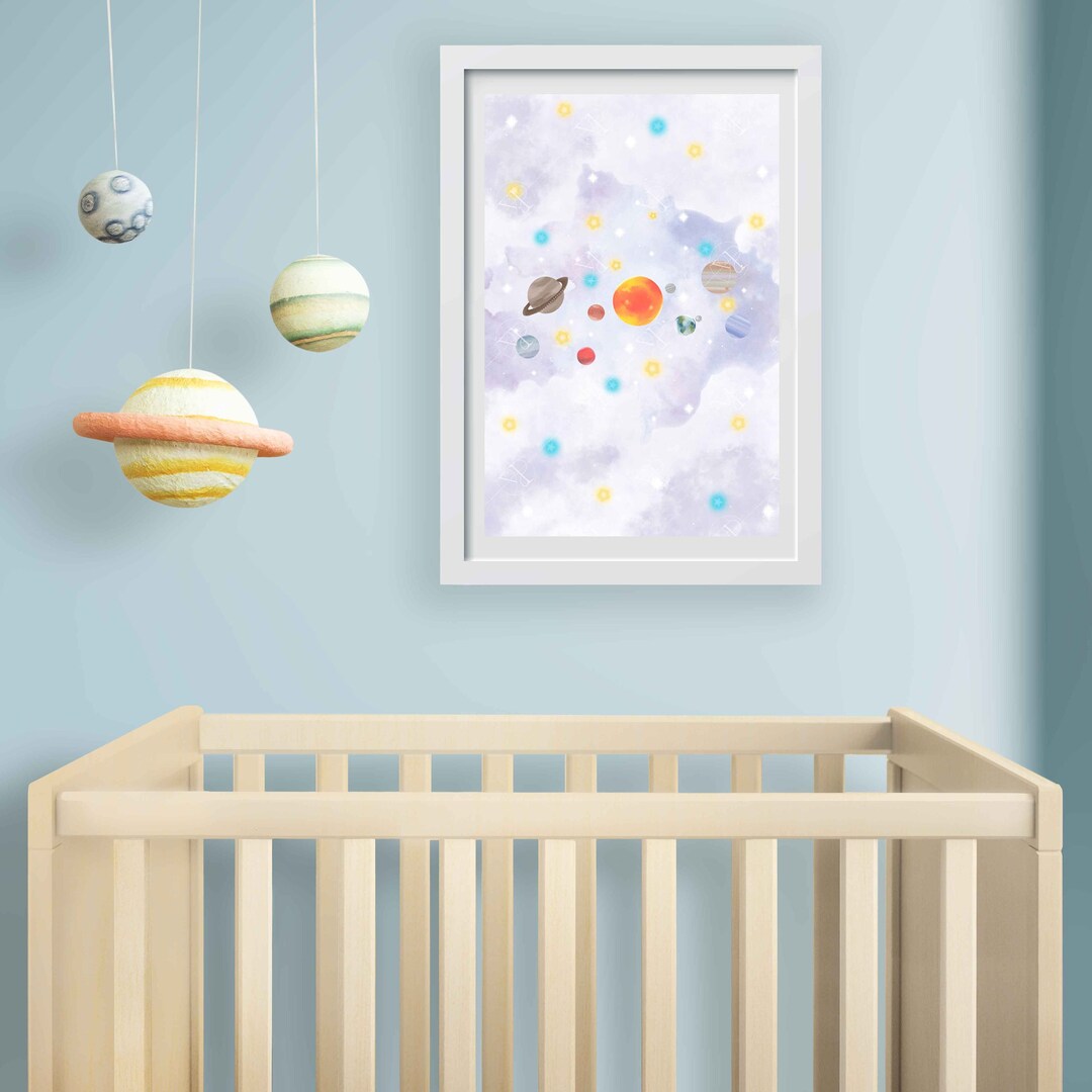 Stellar Baby Galaxy Digital Art Print, Planets, Celestial, Stars ...
