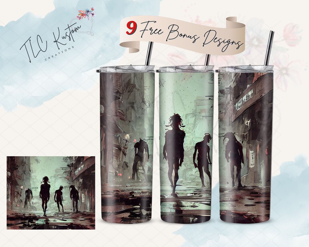 The Zombie Stomp Fantasy Art Tumbler Design Wrap | 20oz & 30oz Tumbler ...