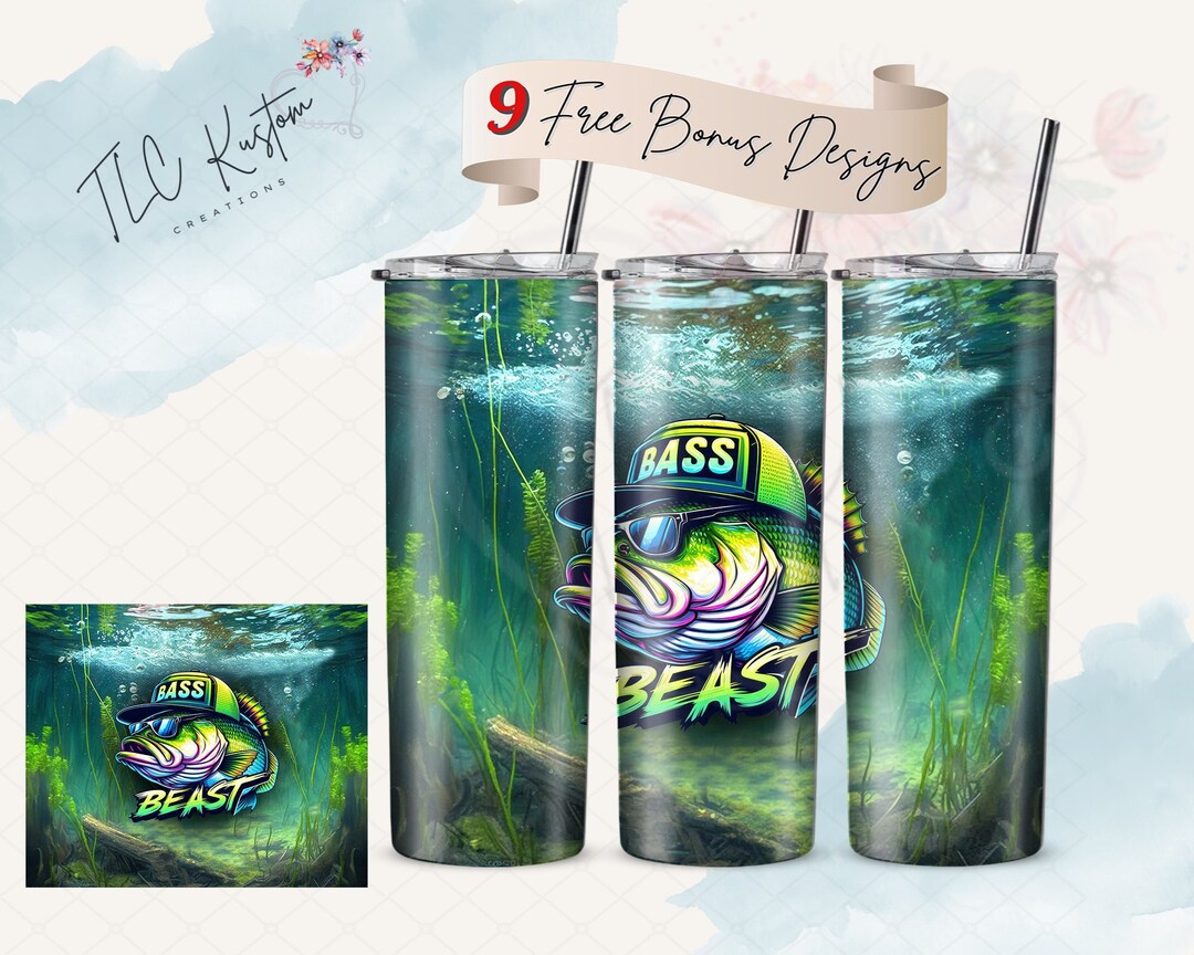 Bass Beast Fishing Tumbler Design Father's Day Gift | 20oz & 30oz ...