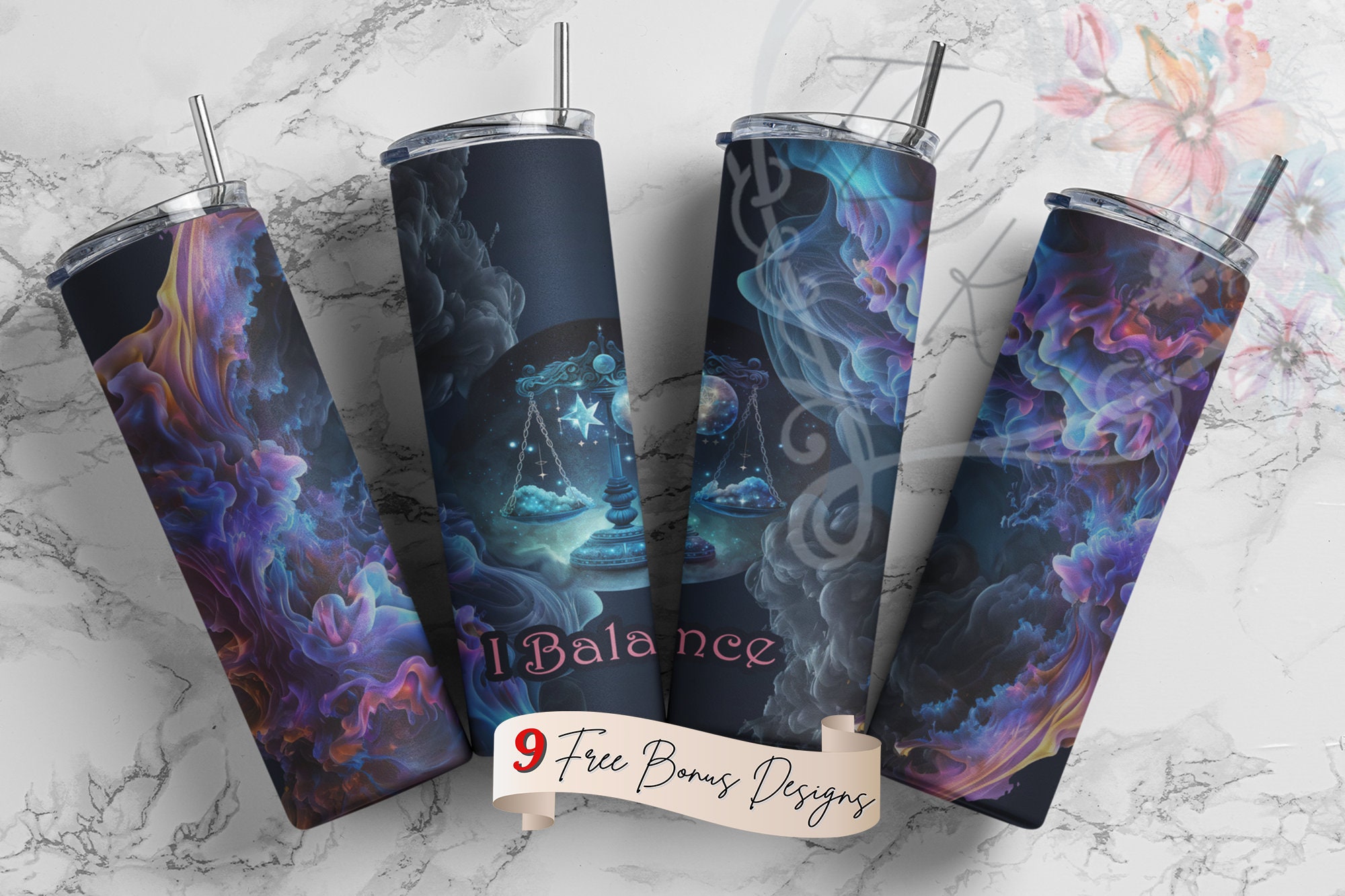 Libra Zodiac Astrological Sign Motto 20oz & 30oz Skinny Tumbler Wraps ...