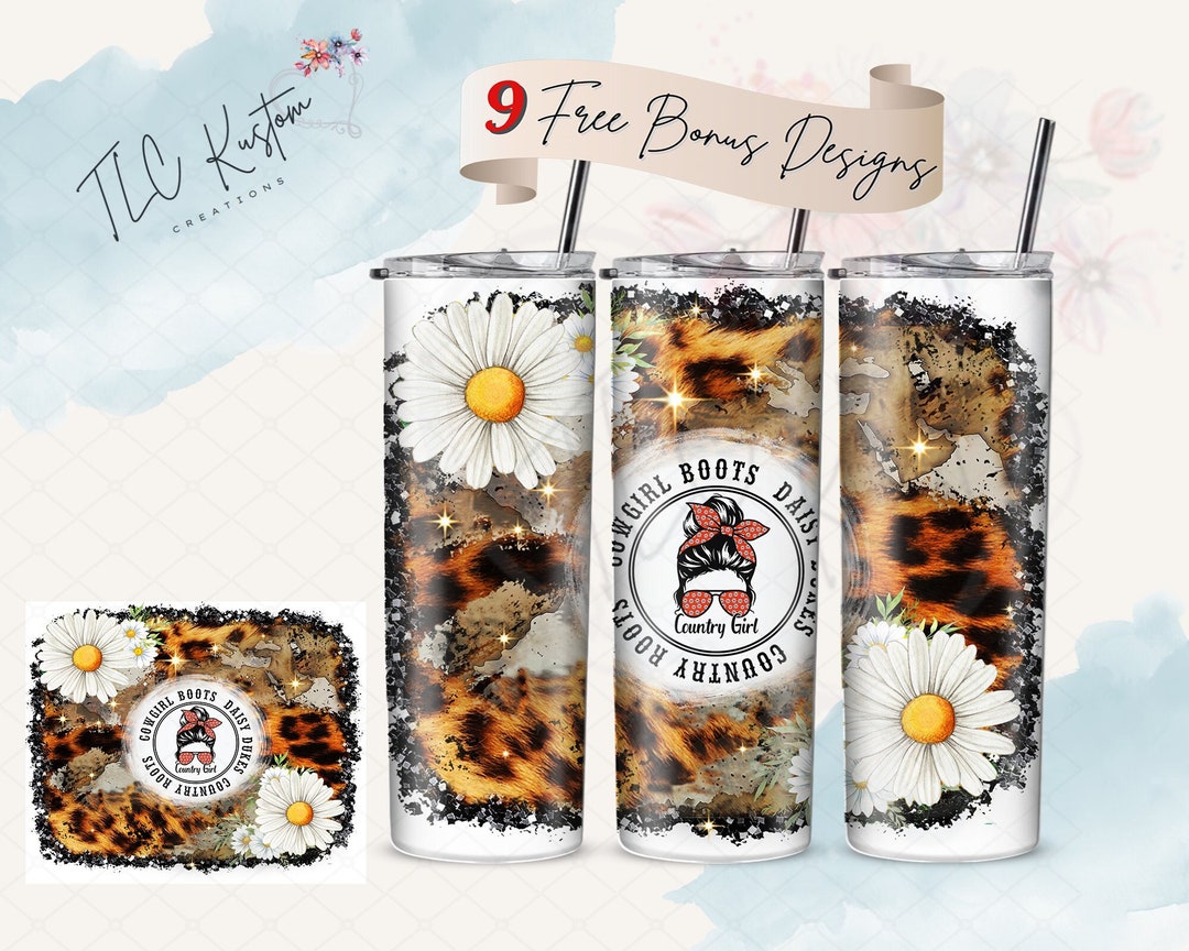 Cowgirl Boots Daisy Dukes Country Roots Drink Tumbler Design | 20oz ...