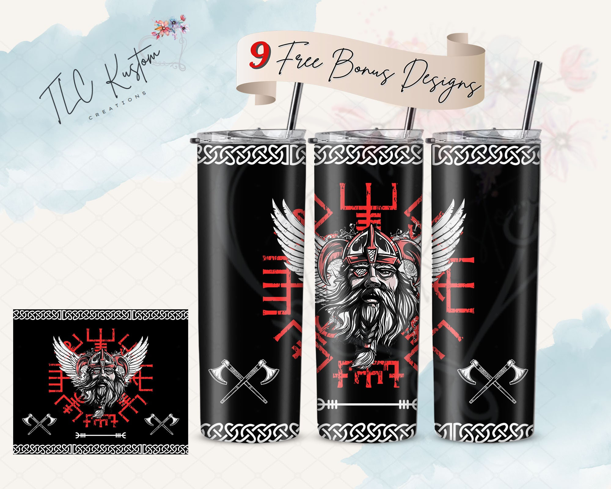 Odin Viking Norse Drink Tumbler Design | 20oz & 30oz Tumbler ...