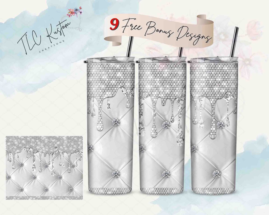 Luxury Fashion Diamond Drip Bling Tumbler Design | 20oz & 30oz Tumbler ...