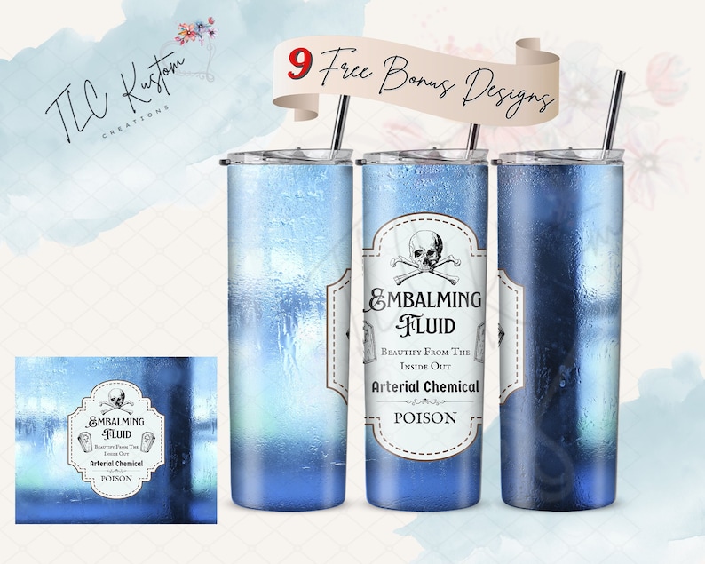 Embalming Fluid Realistic Novelty Tumbler Design Wrap | 20oz & 30oz ...