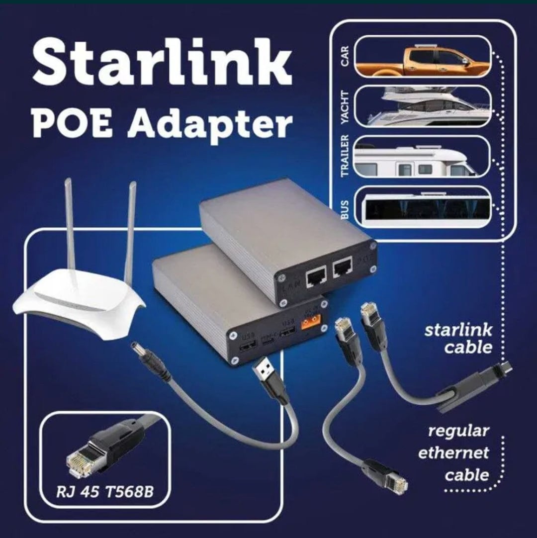 POE Starlink Adapter With Built-in Power Supply for Gen1/gen2 / RV ...