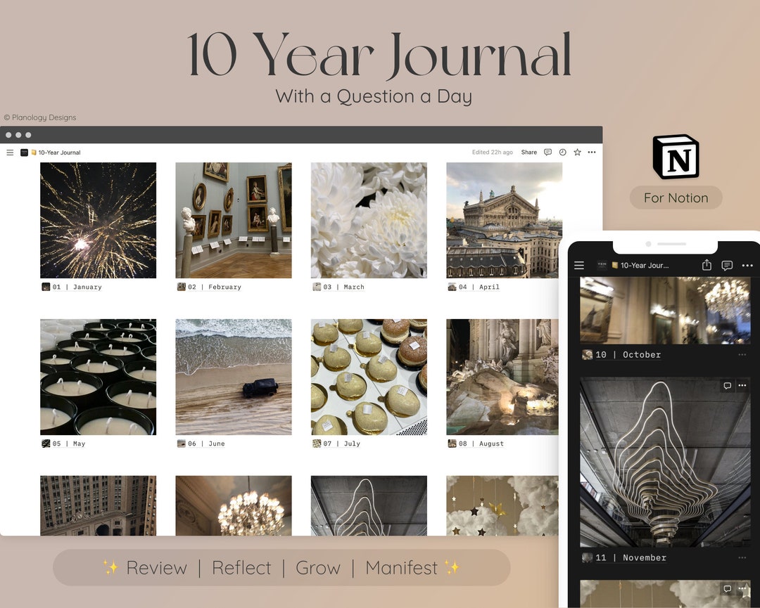 10 Year Journal | 2026 | One Line a Day | Aesthetic Digital Daily ...