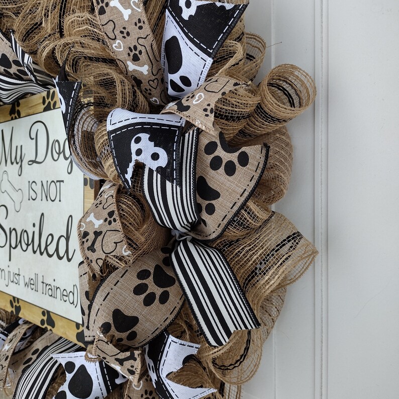 Dog Deco Mesh Wreath for Front Door Pet Wreath Pet Door Hanger Dog ...