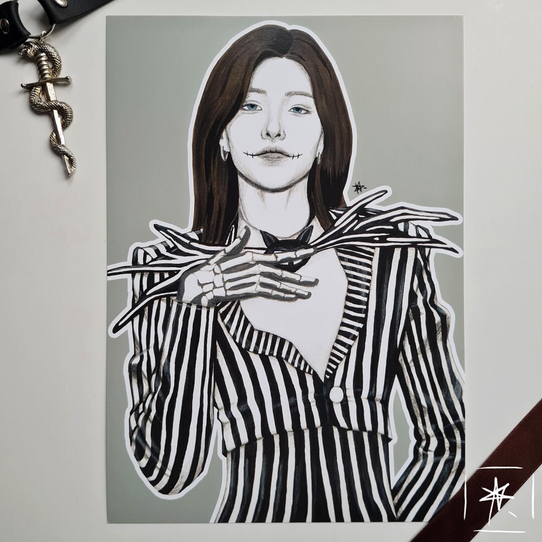 RYUJIN ITZY A5 Art Print " Jack Skellington " Halloween - Kpop Art ...