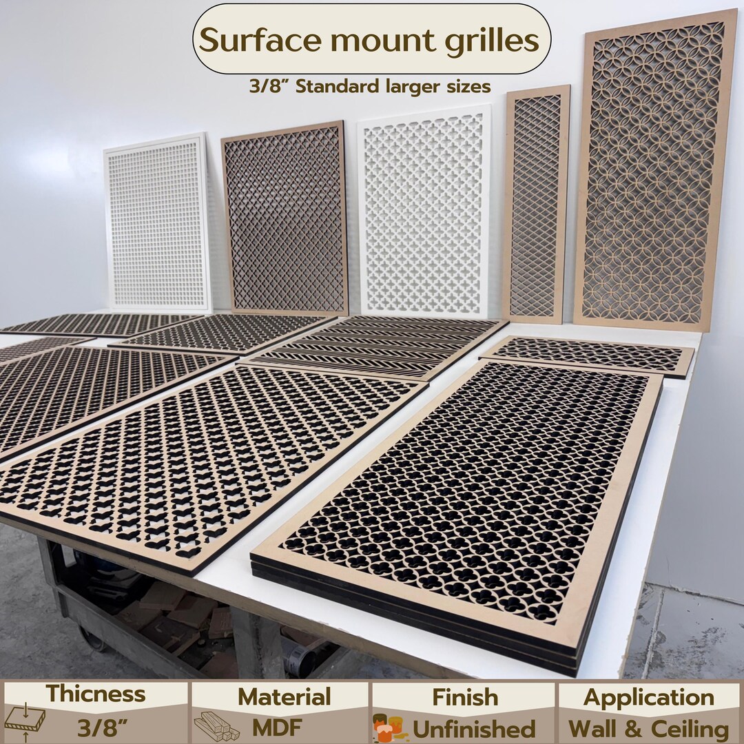 Custom Air Vent Cover 3/8” Thick, Larger Sizes, Registers, Wall Vent ...