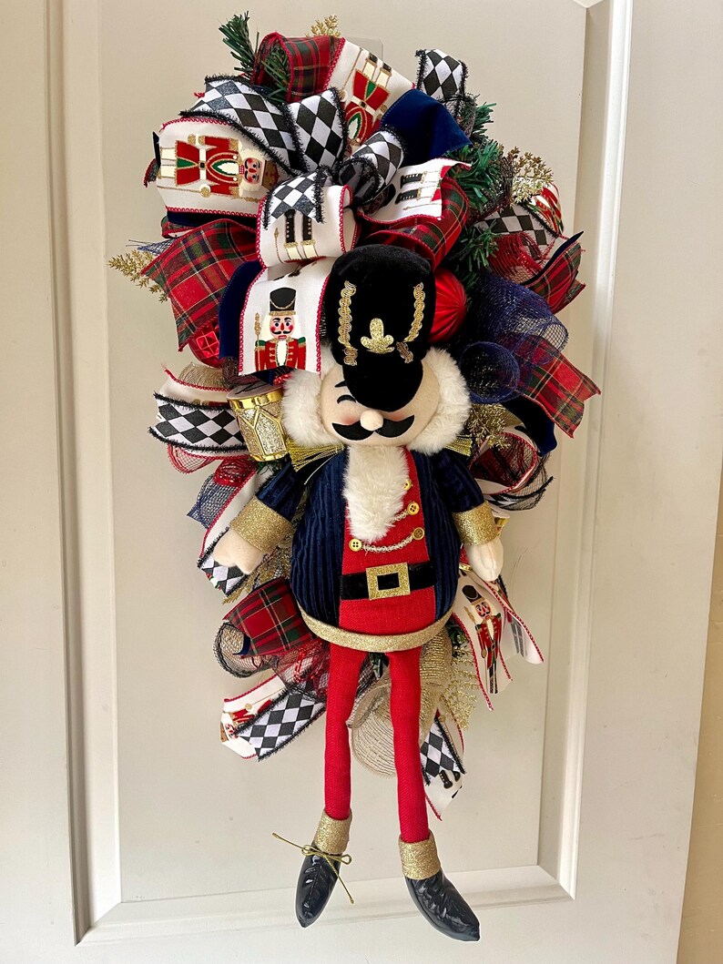 Nutcracker Christmas Swag | Traditional Plaid & Velvet Decor - Etsy