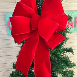 Red Christmas Bow | Velvet | Ribbon | Christmas Tree | Bow | Christmas ...
