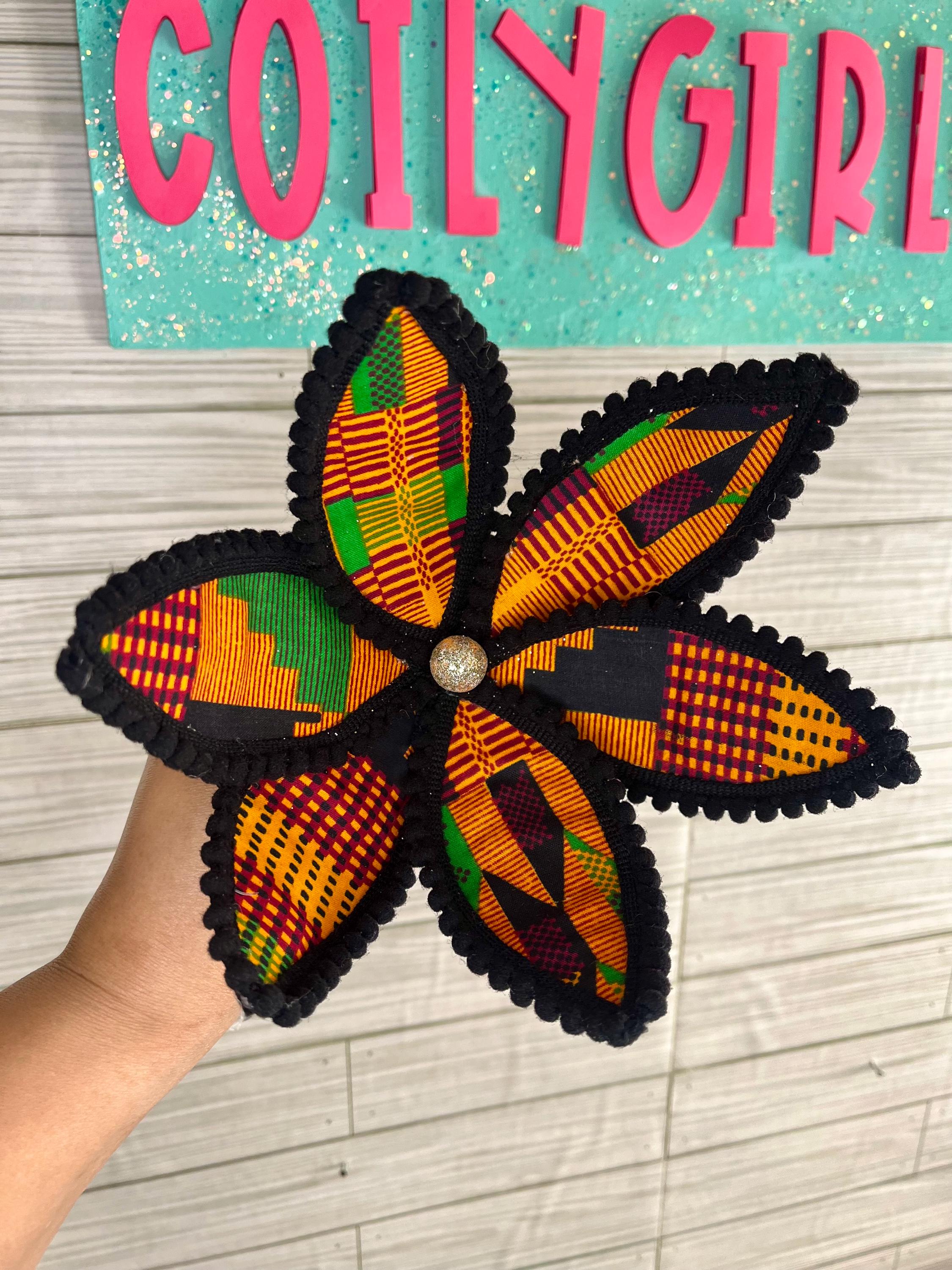 Kente Cloth Flower | Black History Decor | Fabric Flower | Juneteenth ...