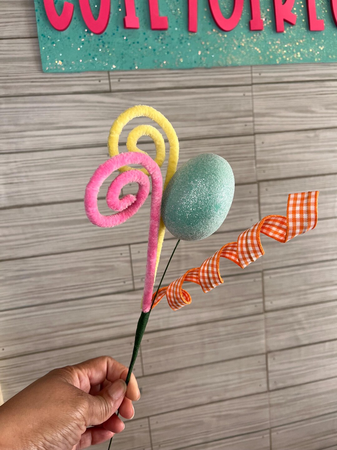 Easter Pick | Egg Pick | Easter Decor | Easter Swirl Pick | Yarn Pick ...