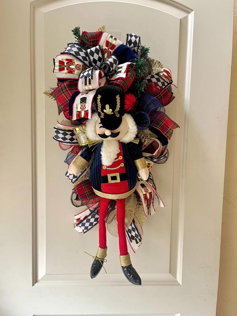 Nutcracker Christmas Swag | Traditional Plaid & Velvet Decor - Etsy