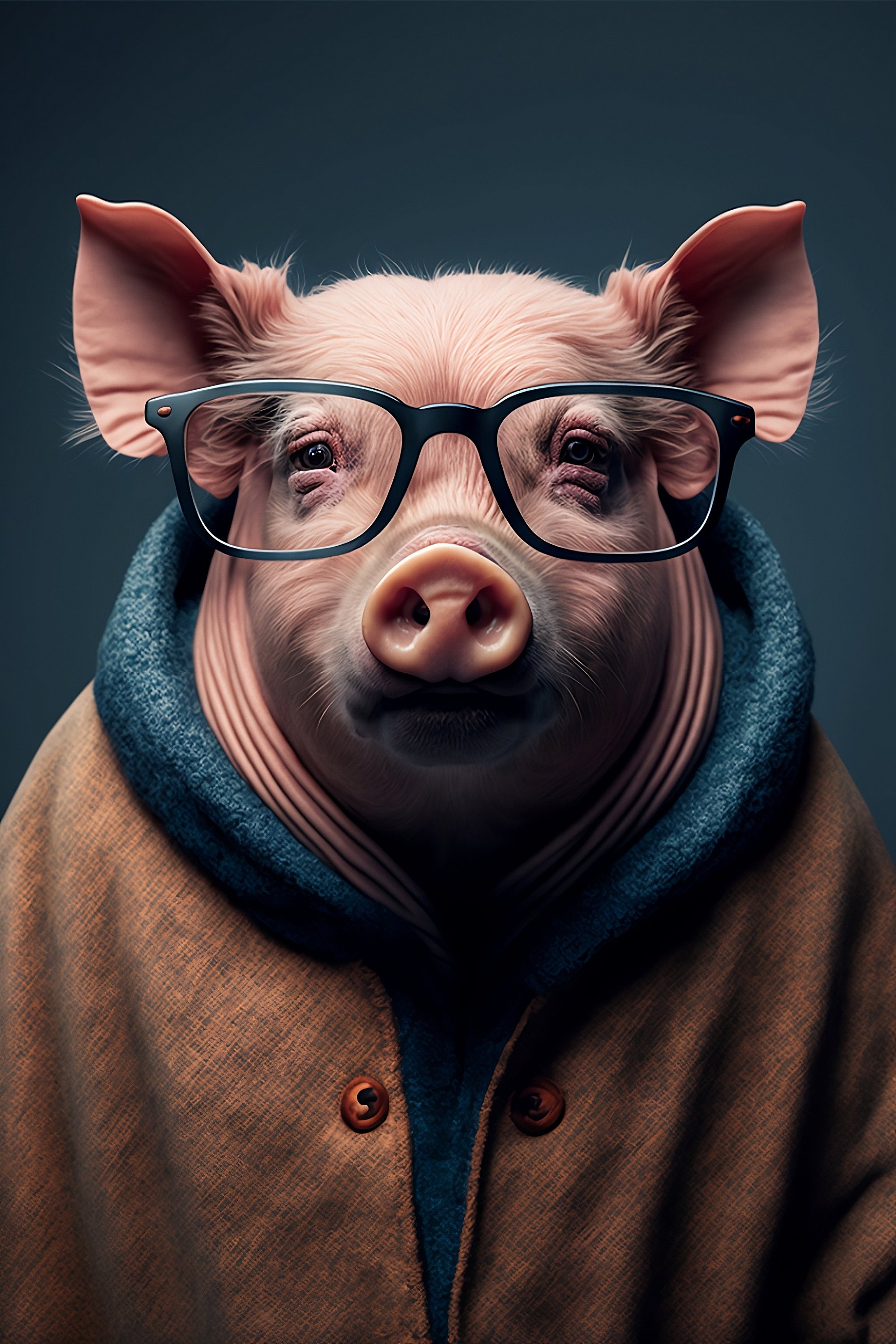 Anthropomorphic Stylish Animals - Pig - Etsy