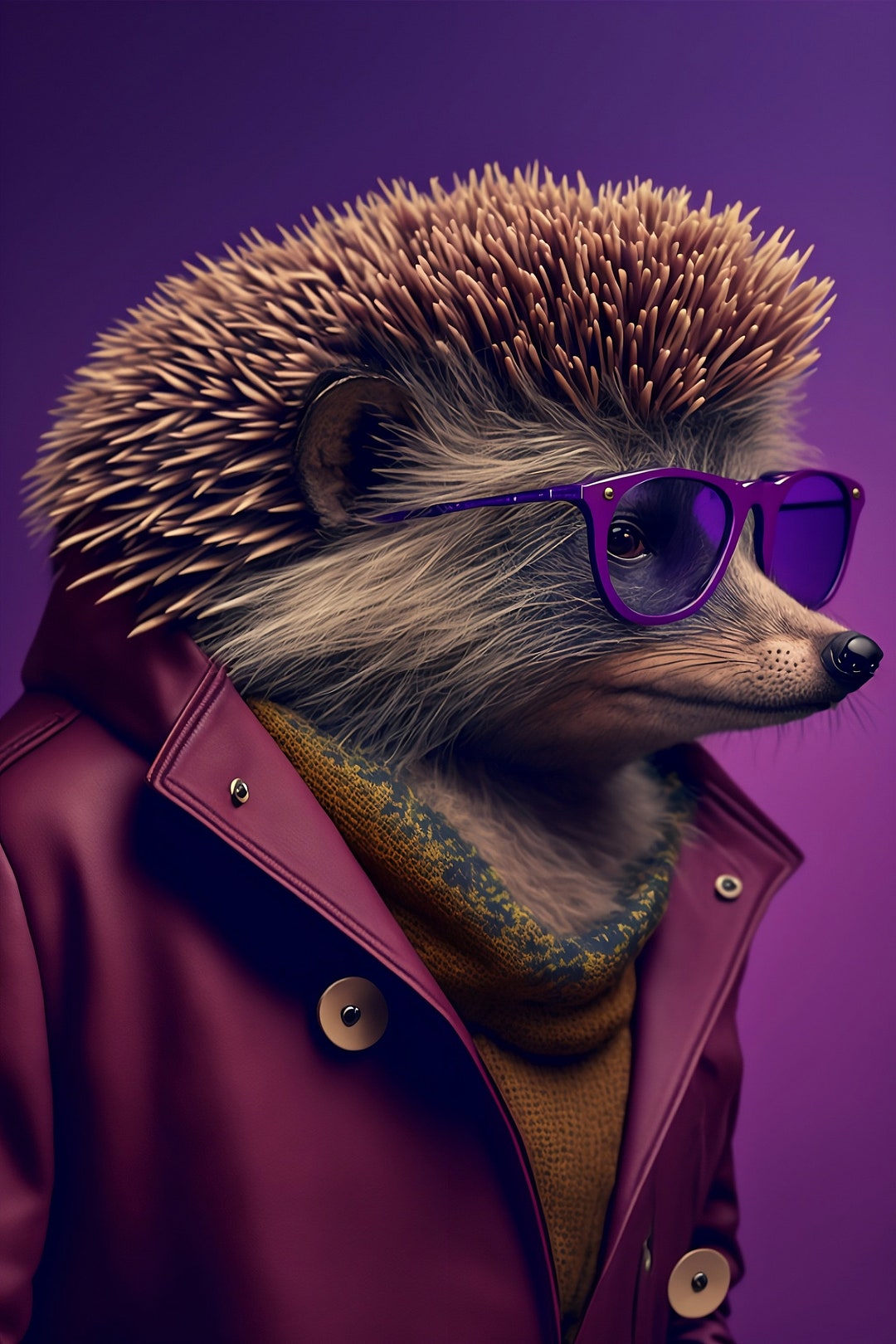 Anthropomorphic Stylish Animals - Hedgehog - Etsy