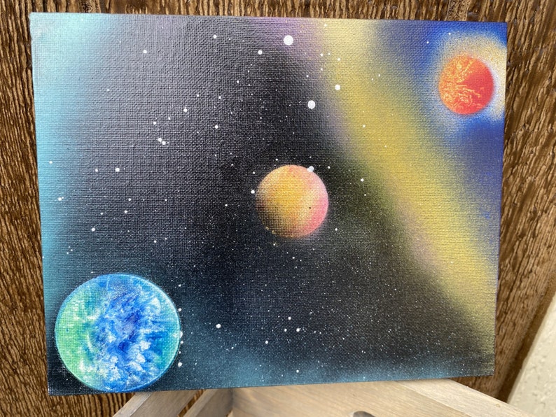 Solar System Galaxy Planet Canvas Painting Homemade Wall Art Home Decor ...