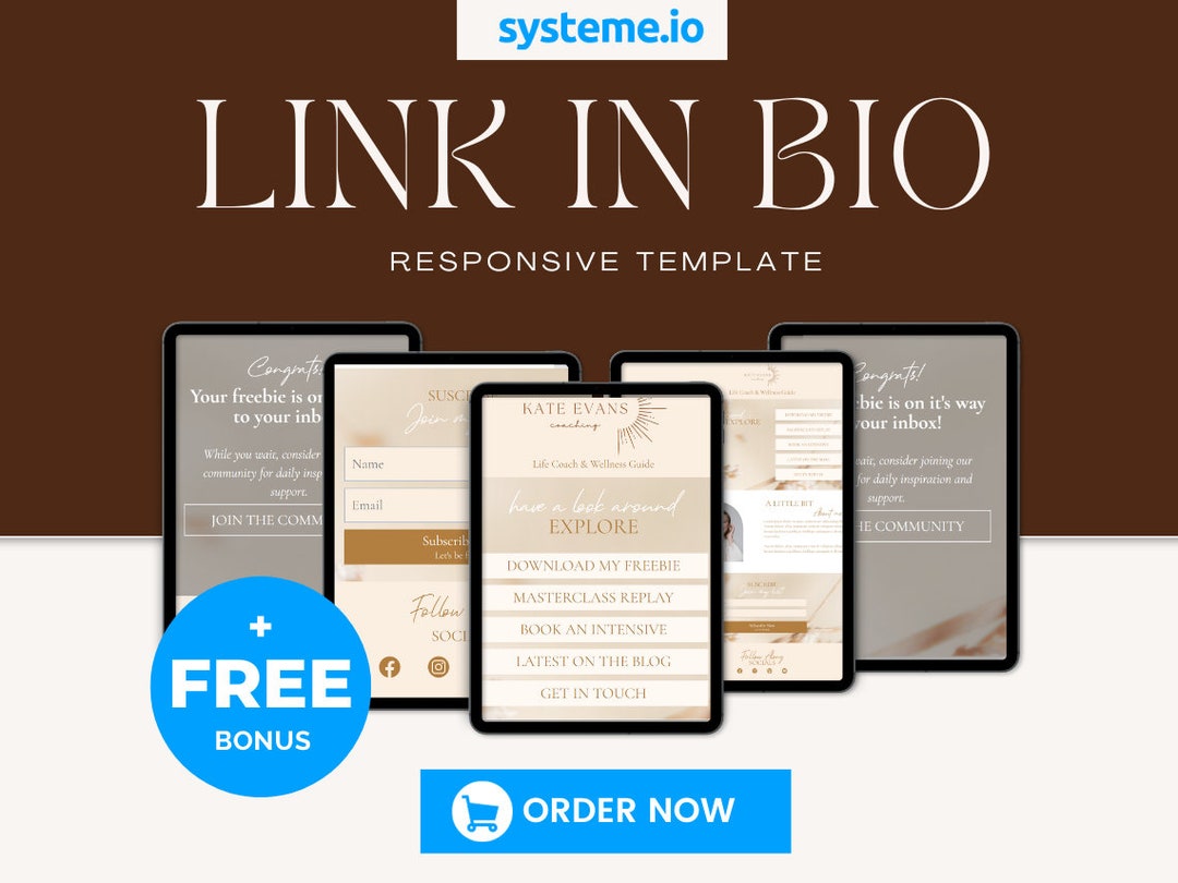 Link in Bio Funnel Template for Systeme.io Stylish and Modern Design, Customizable Linktree ...
