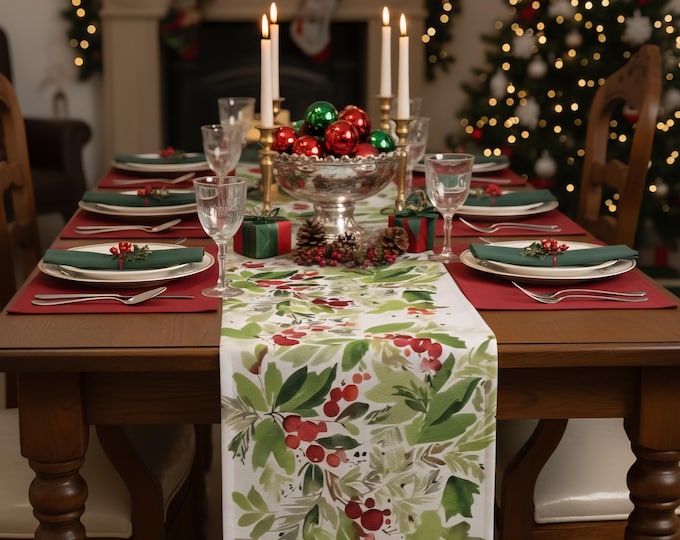 Christmas Plaid Tartan Table Runner - Ralph Lauren Style Plaid Xmas ...