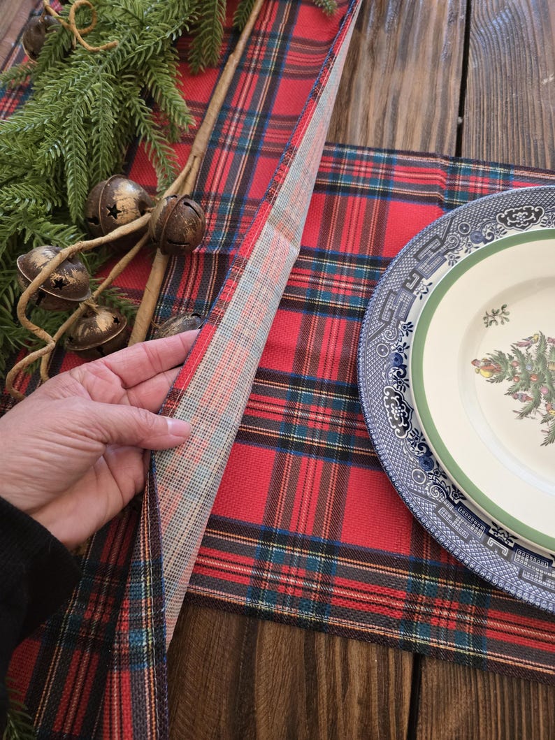 Christmas Plaid Tartan Table Runner - Ralph Lauren Style Plaid Xmas ...