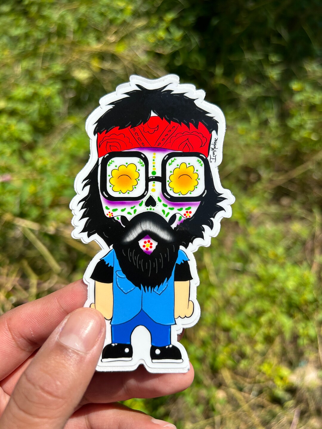 Chong Sugar Skull Dia De Los Muertos Vinyl Sticker Gloss Finish - Etsy