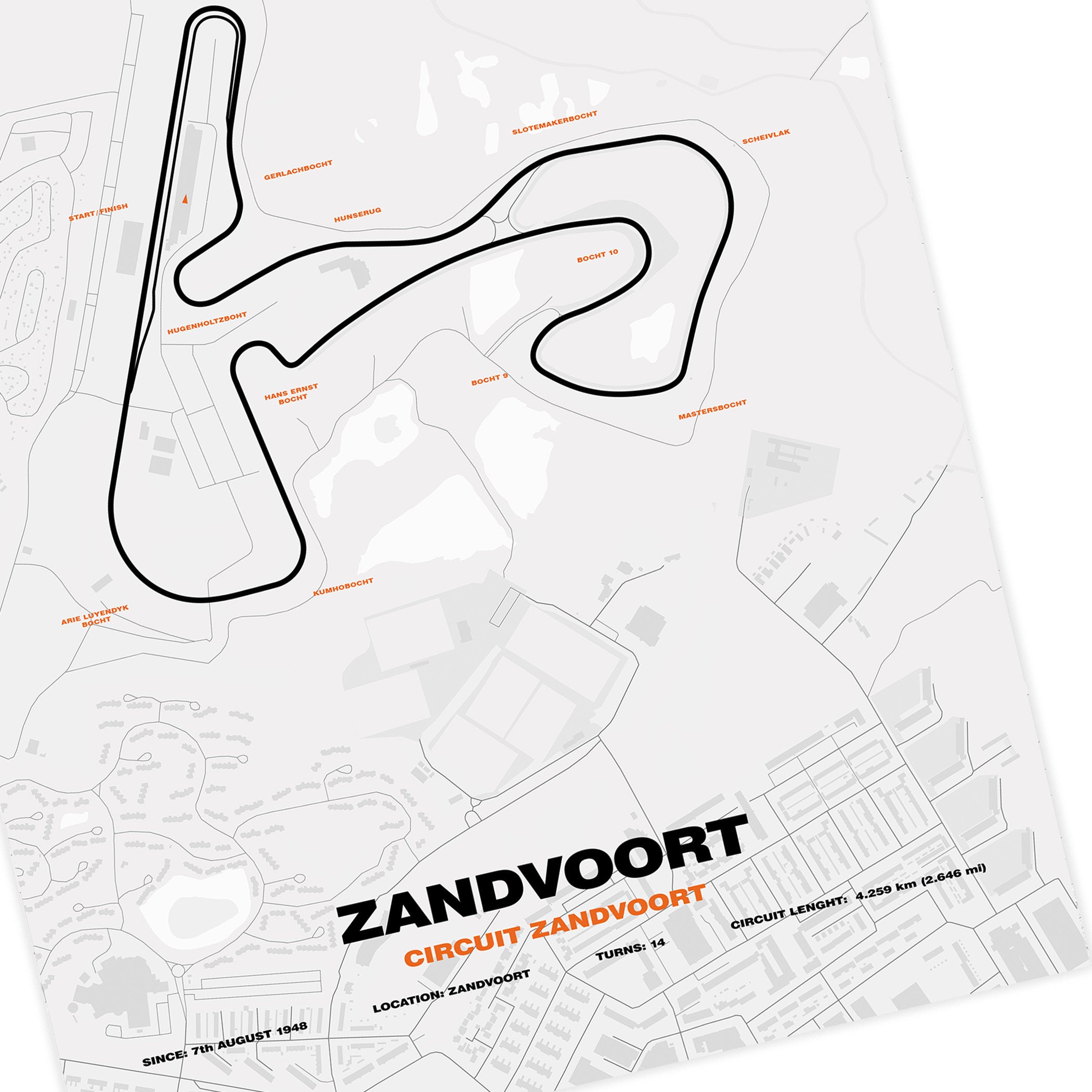 Circuit Zandvoort Poster Dutch Grand Prix Print 50 X 70 Cm - Etsy