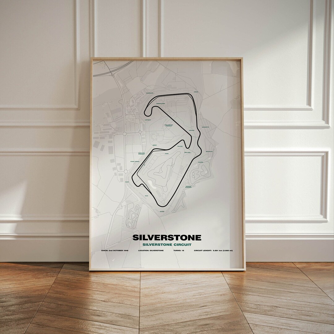 Silverstone Circuit Poster British Grand Prix Poster 50 X 70 Cm - Etsy