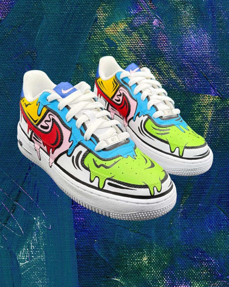 Custom “drippy Drawing” Air Force 1 Shoes - Etsy