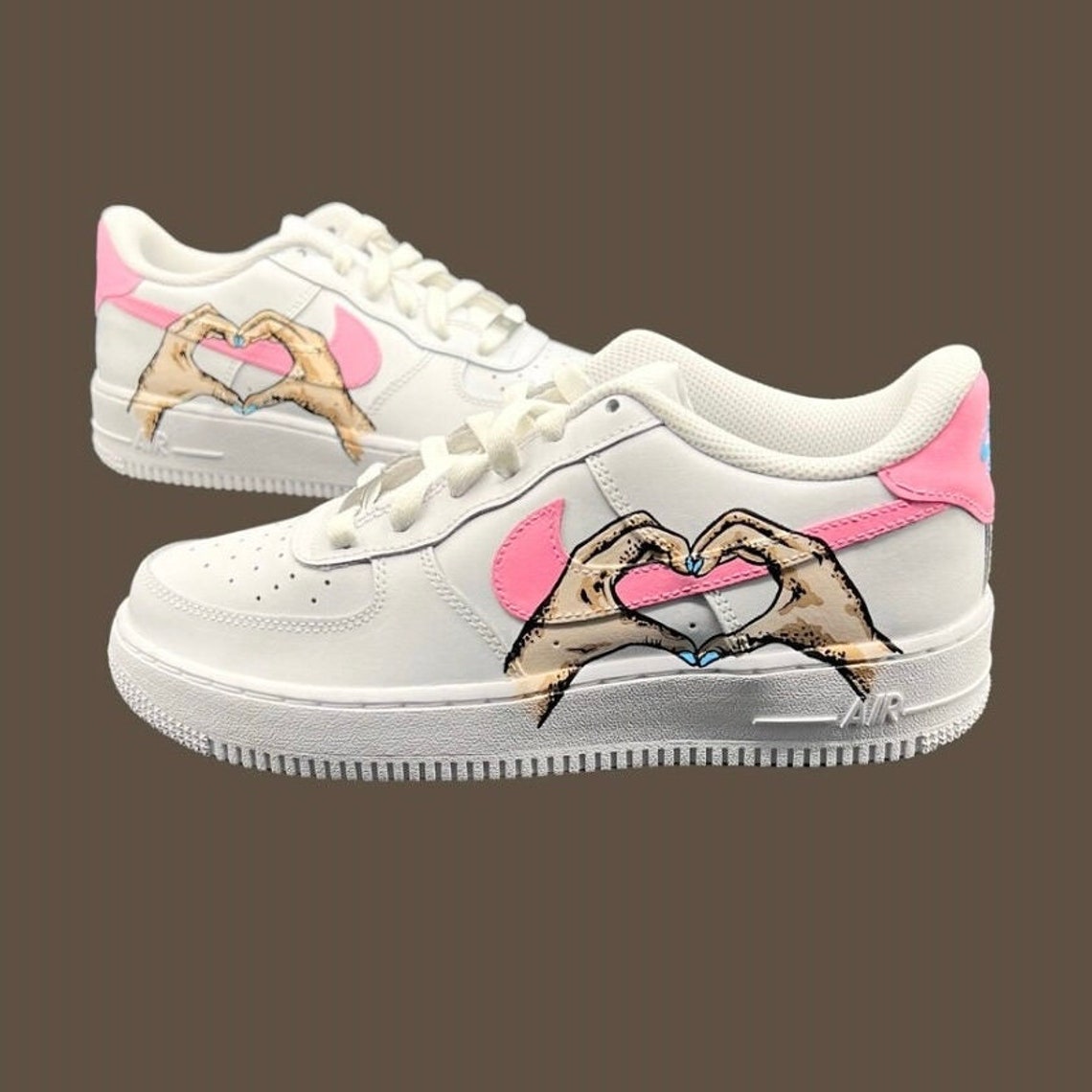 Custom “heart Hands” Air Force 1 Shoes - Etsy