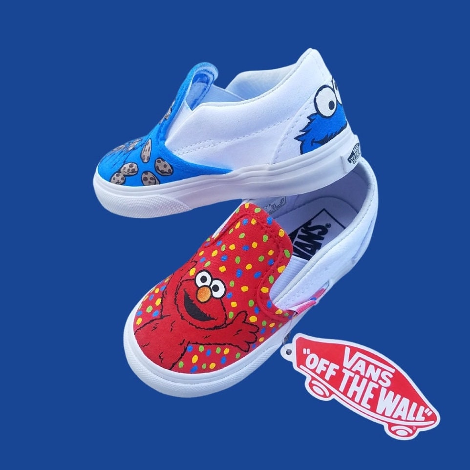 Custom monster N Elmo Slip-on Vans - Etsy