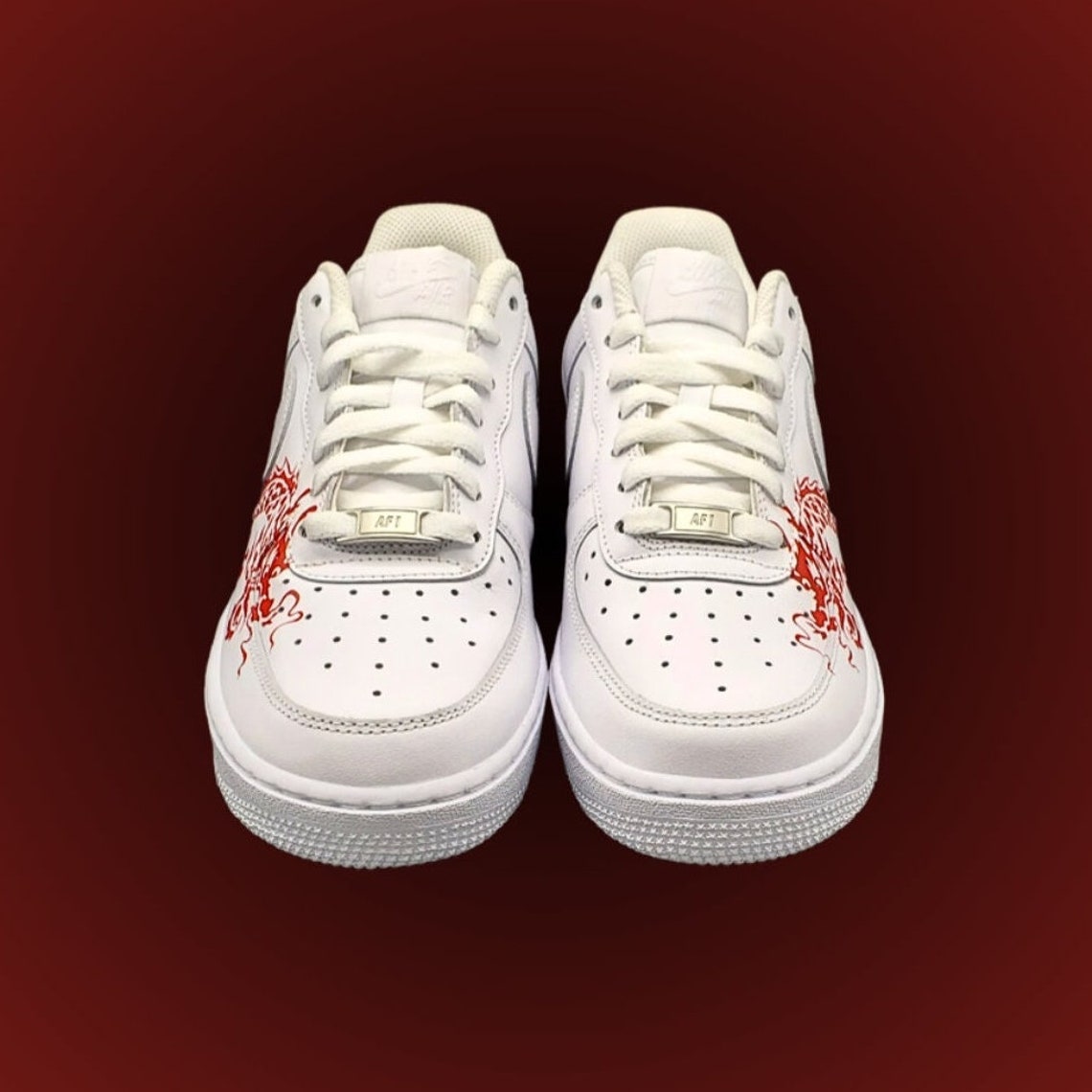 Custom “red Dragon” Air Force 1 Shoes - Etsy