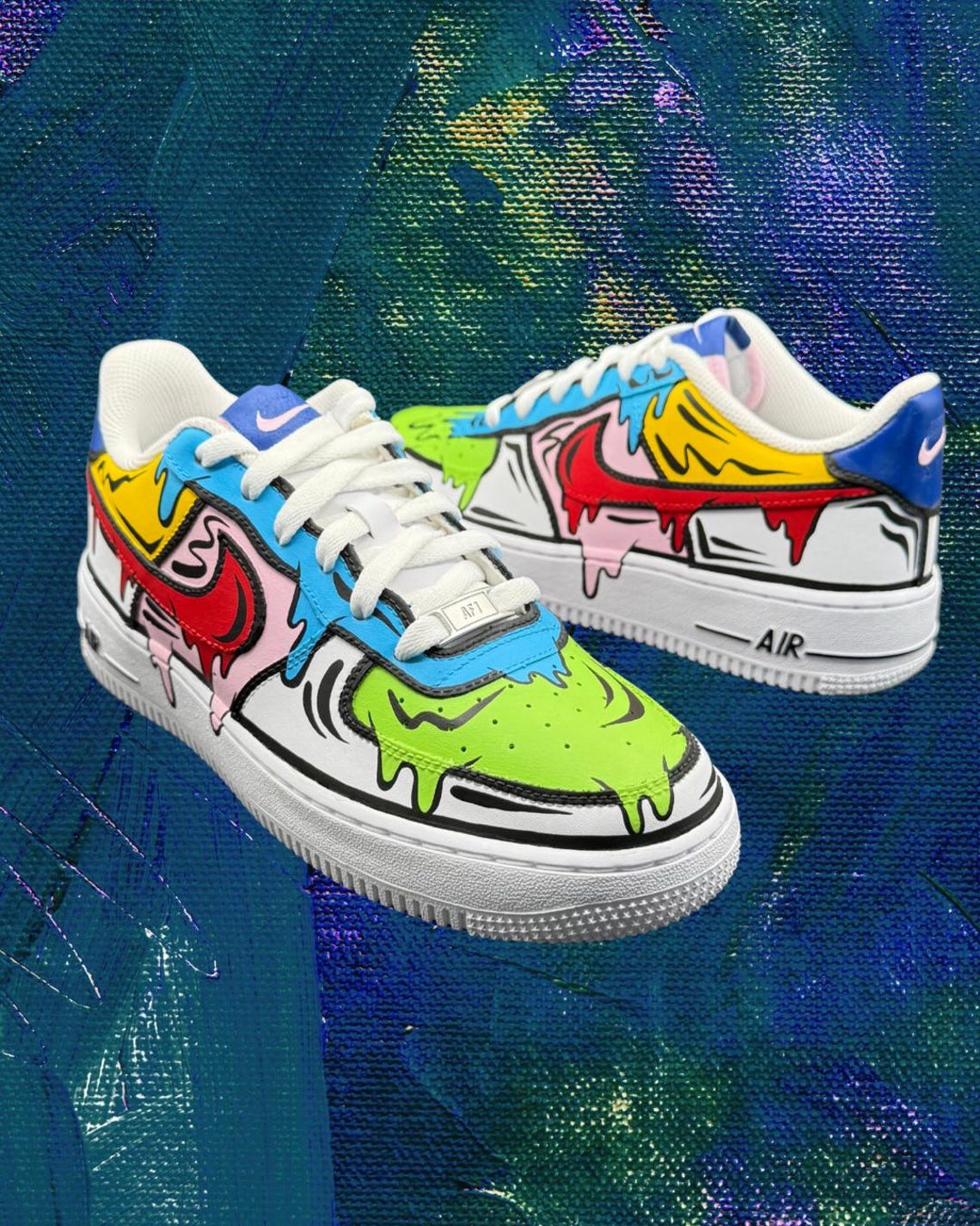 Custom “drippy Drawing” Air Force 1 Shoes - Etsy