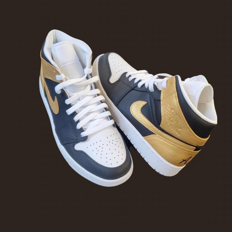 Custom “elegant” Air Jordan 1 Mid Shoes - Etsy