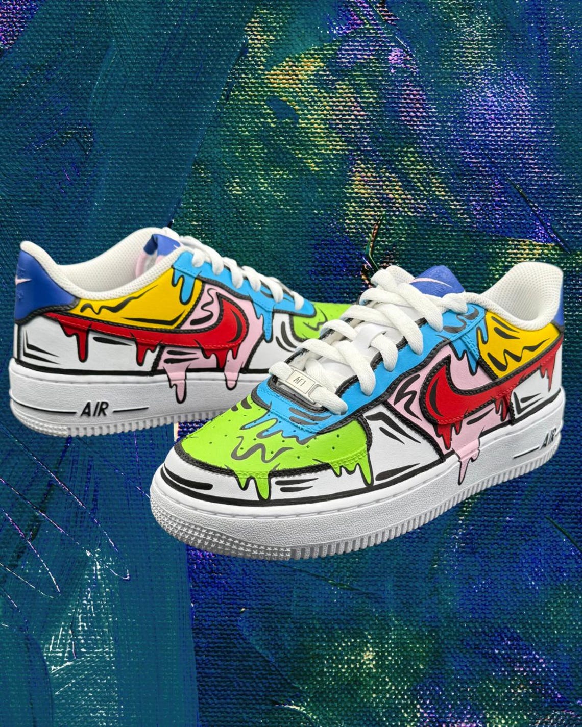 Custom “drippy Drawing” Air Force 1 Shoes - Etsy