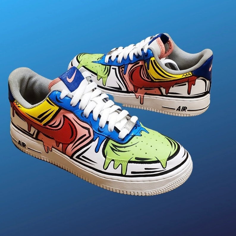 Custom “drippy Drawing” Air Force 1 Shoes - Etsy