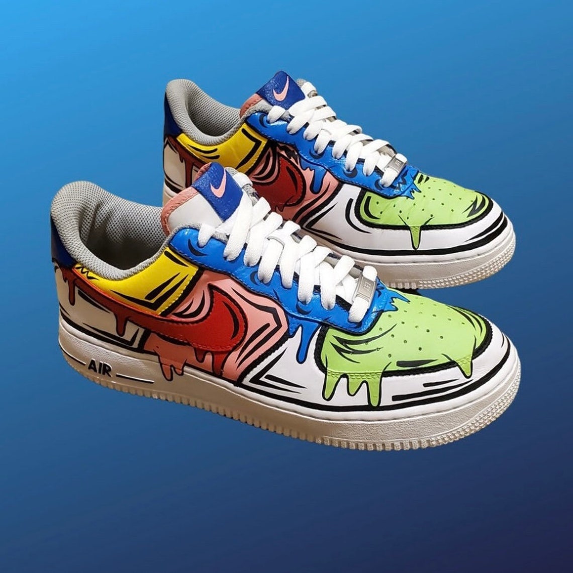 Custom “drippy Drawing” Air Force 1 Shoes - Etsy