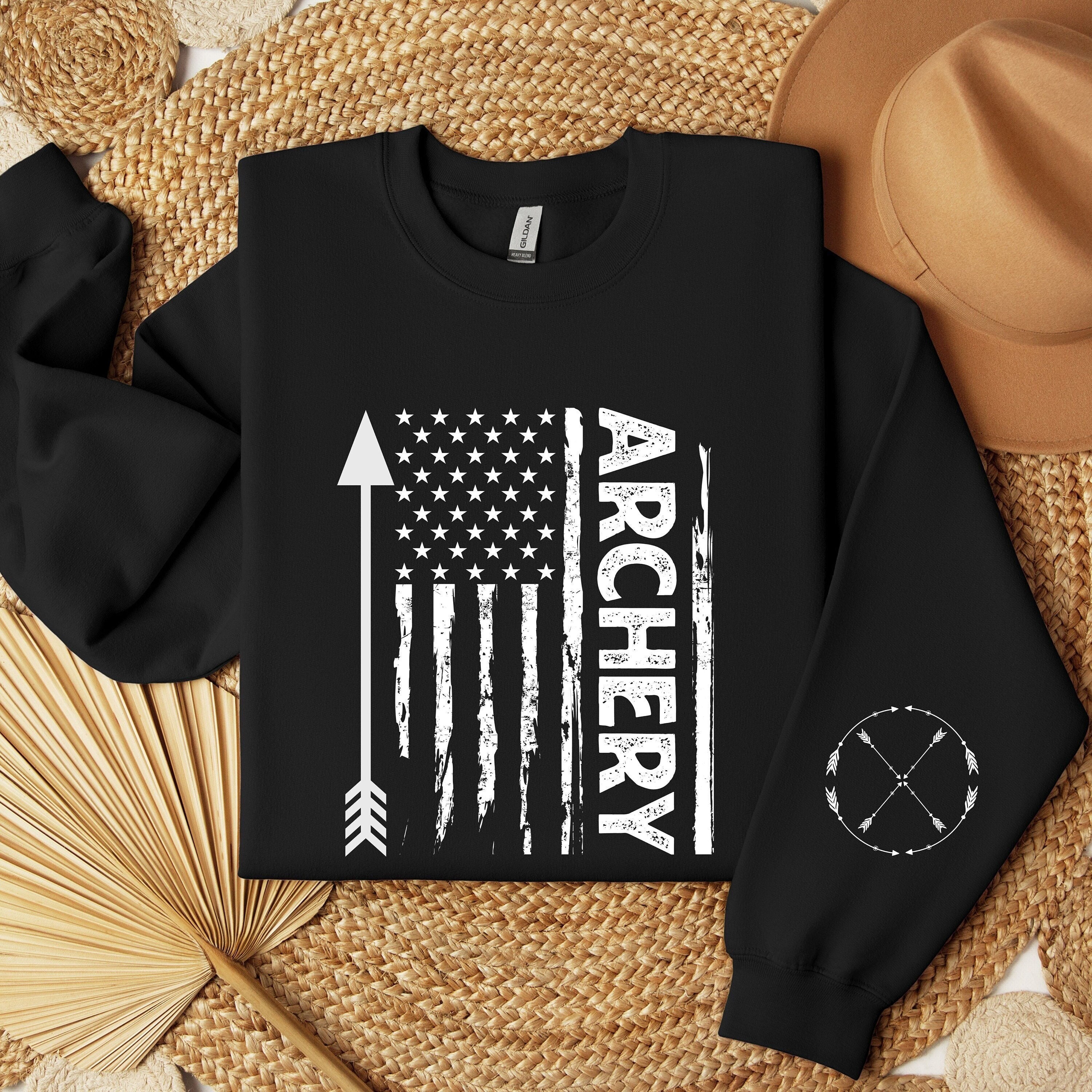 Vintage Flag With Sleeve Design Archery Sweatshirt, Archery Shirt ...