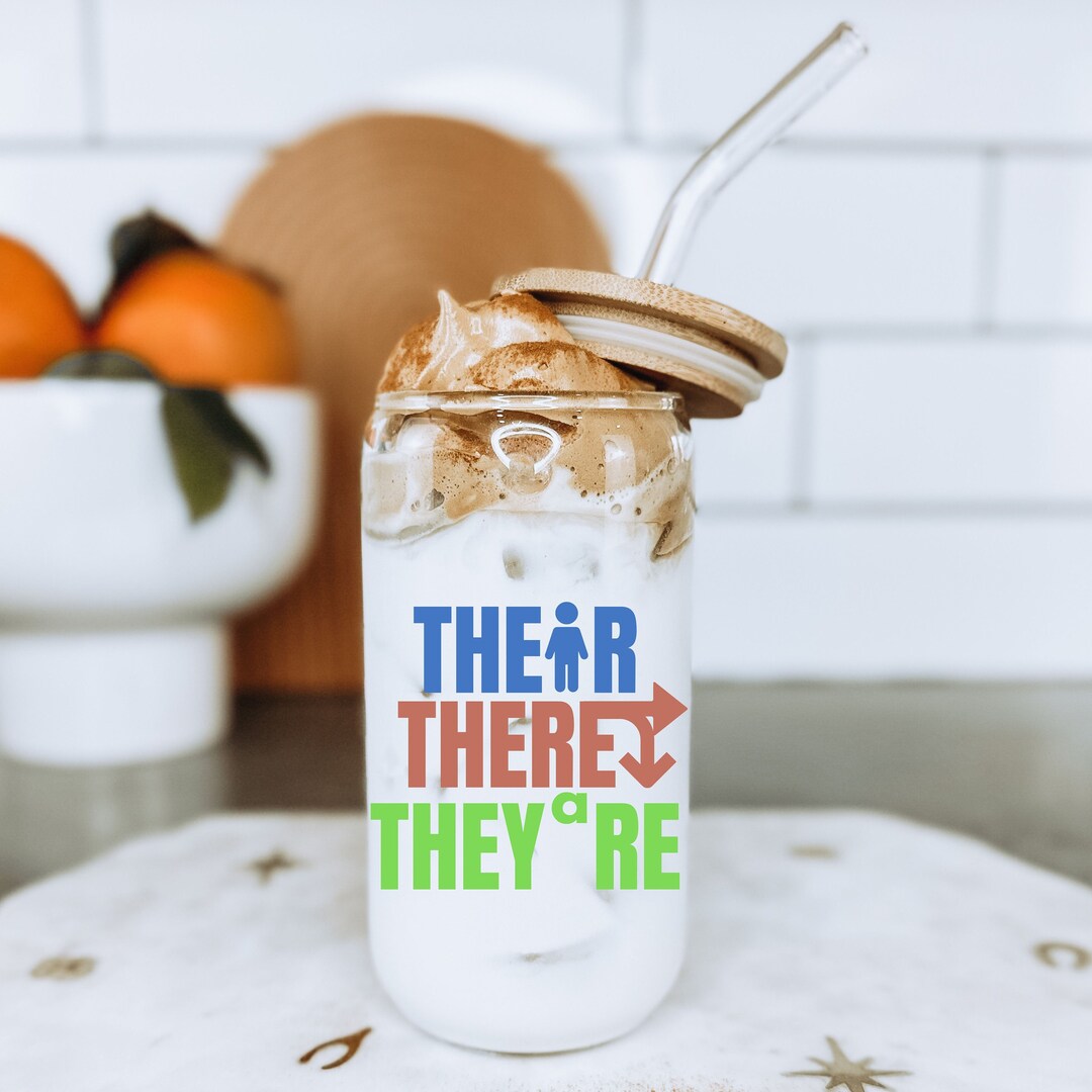 Their There They're Grammar Glass Mug, English Teacher Mug, Funny ...