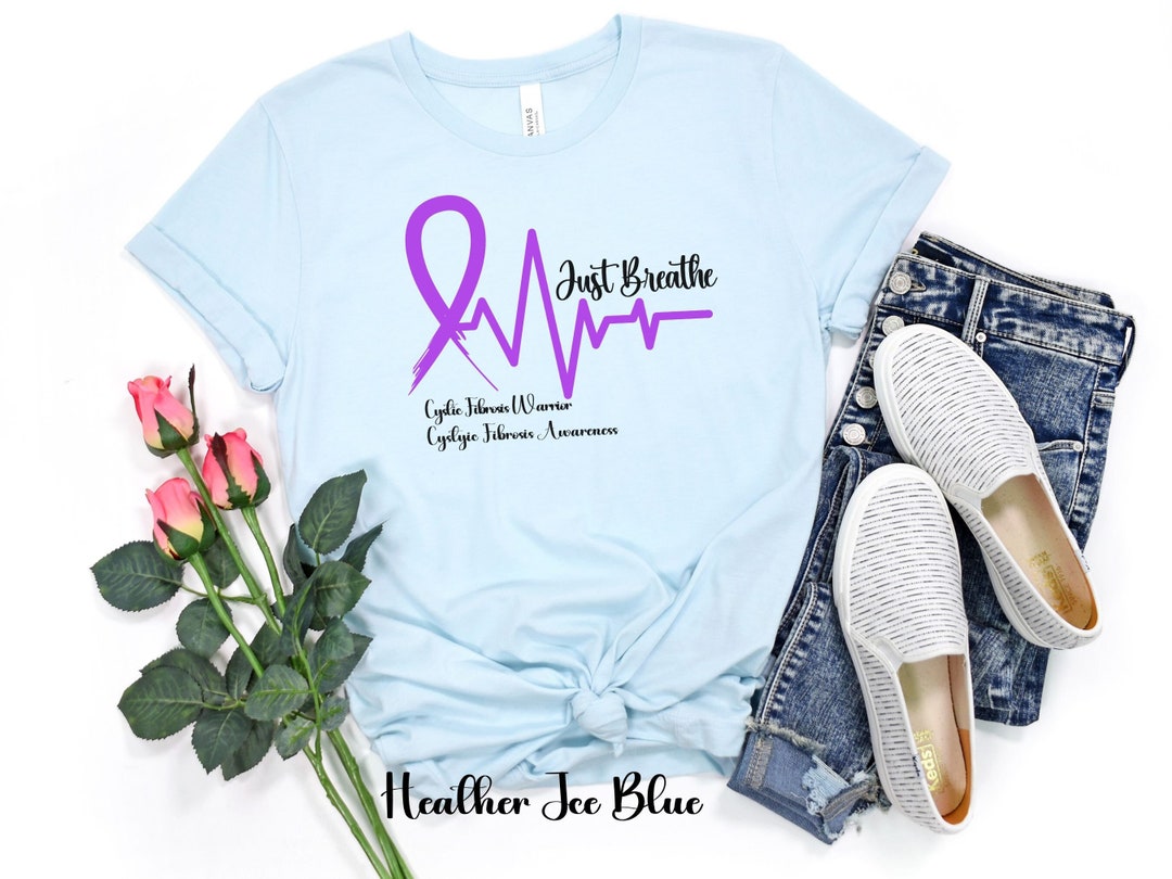 Cystic Fibrosis Awareness Tee, Purple Ribbon Tee, Cystic Fibrosis Warrior, Chronic Illness Tee ...