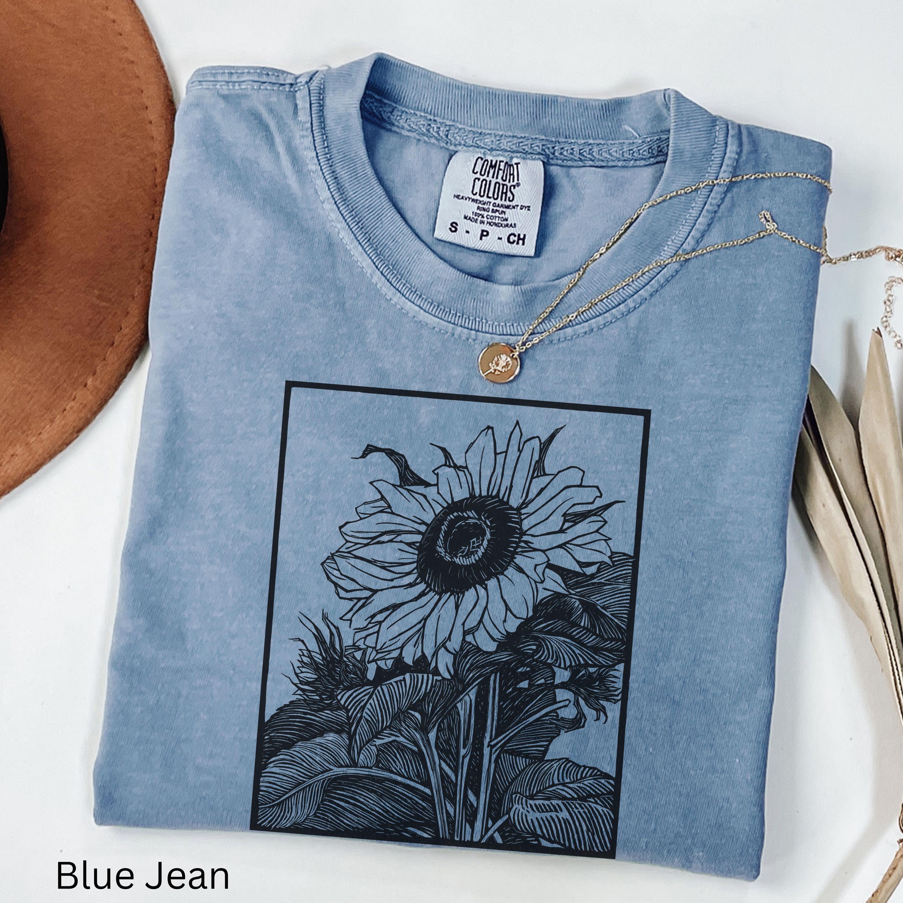 Comfort Colors Sunflower T-shirt/sunflower Tee/floral Tee/garden Shirt ...