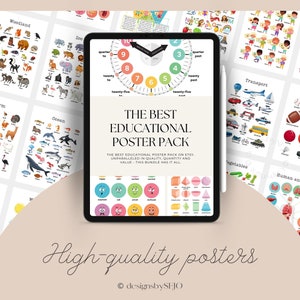 Set of 101 Educational Posters, Colourful Homeschool Learning Prints ...