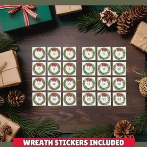 Printable Christmas Advent Stickers: Gift Tag Labels (digital Download ...