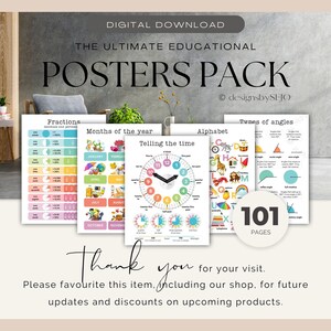 Set of 101 Educational Posters Colourful Homeschool Learning - Etsy