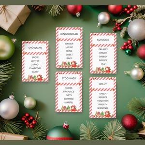 Set of 150 Christmas Taboo Cards, Christmas Games Printable, Festive ...