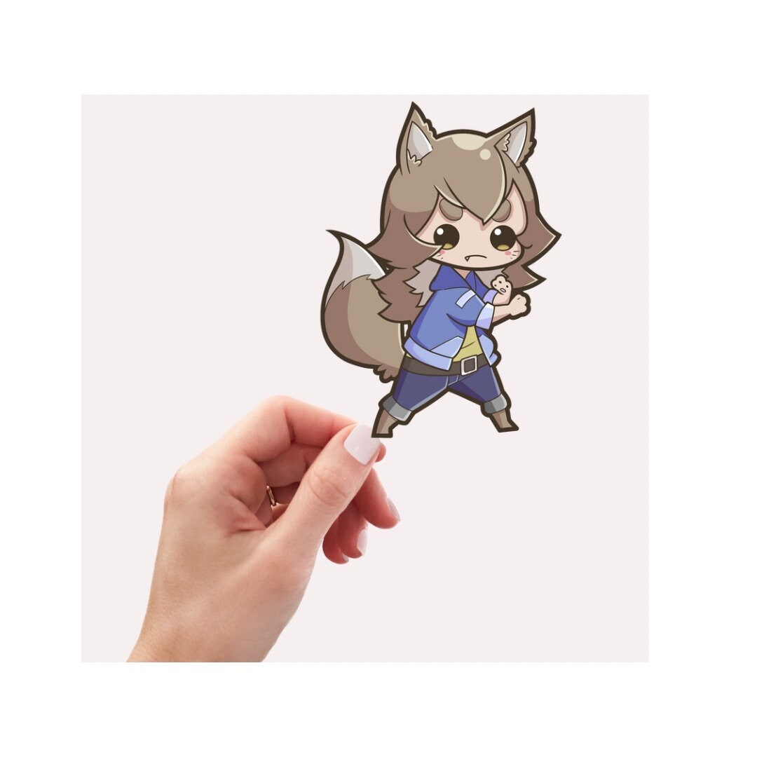 Chibi Boxing Wolf Sticker - Etsy