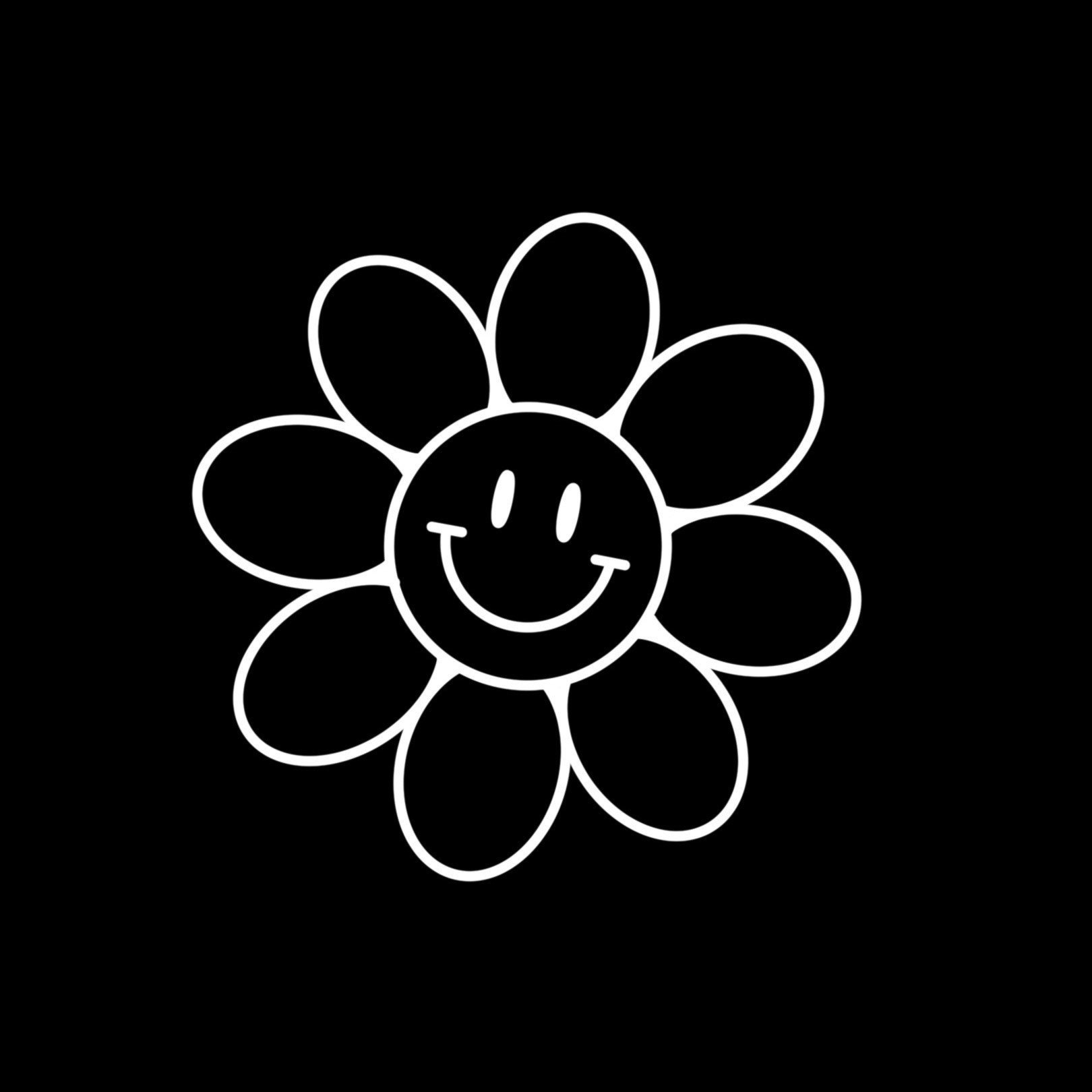 Smiley Flower Sticker - Etsy