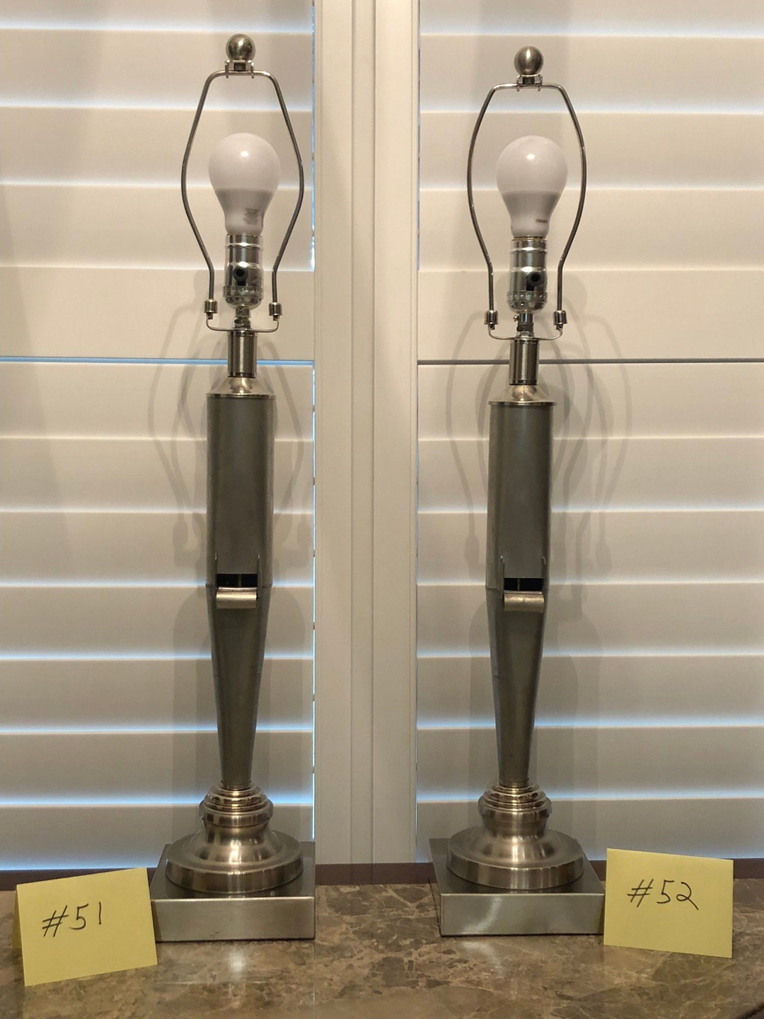 Matching Metal Pipe Lamps With Square Bases #51 and #52 - Etsy