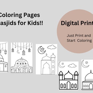 10 Masjid Coloring Pages, Islamic Coloring Pages, Ramadan Coloring ...